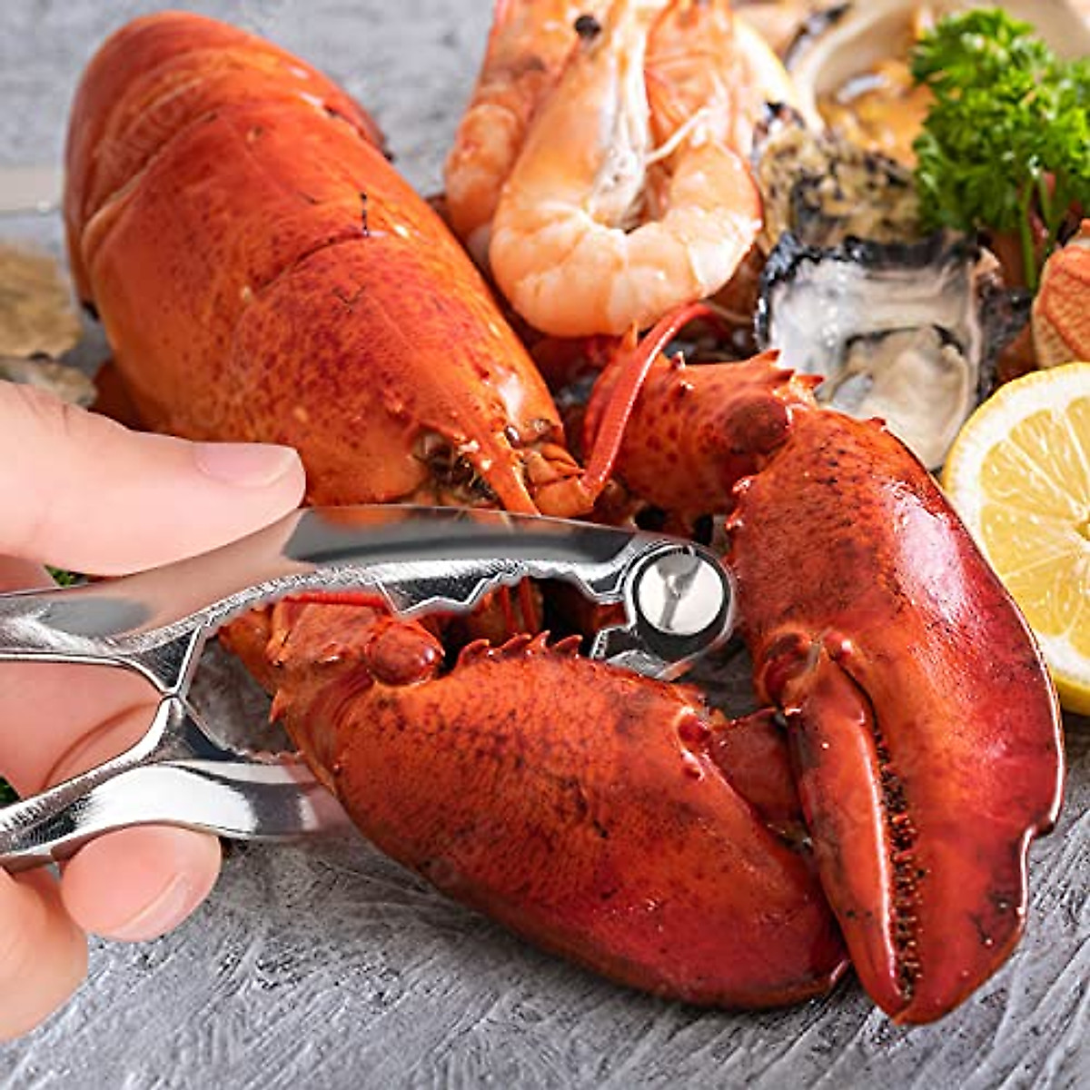 Seafood Tools Set includes 2 Crab Crackers, 2 Lobster Crackers Shellers, 4 Crab Leg Forks/Picks - Nut Cracker Set