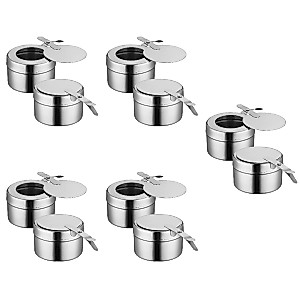 DOITOOL 10Pack Stainless Steel Fuel Holders, Chafing Fuel Holders with Cover, Fuel Holder for Chafing Dish, and Buffet, Barbecue, Party Supplies
