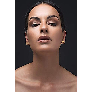 Handmade stud earrings Gold 925 sterling silver claw stud earrings minimalist gold earring studs geometric huggie hypoallergenic v shaped triangle earrings mother's day gift