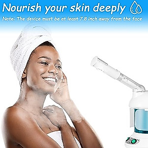 Facial Steamer DenniesCare Hot Mist Face Steamer Nano Ionic Table Top Mini Steamer Spa 360° Rotatable Sprayer Personal Care Use at Home or Salon Blue White