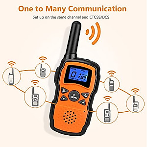 Wishouse Walkie Talkies for Adults, Walky Talky for Kids 4 Pack Rechargeable Long Range with 2 USB Chargers 12000mAh Battery Flashlight Lanyards, Toys Xmas Birthday Gift Children Boys Girls Family