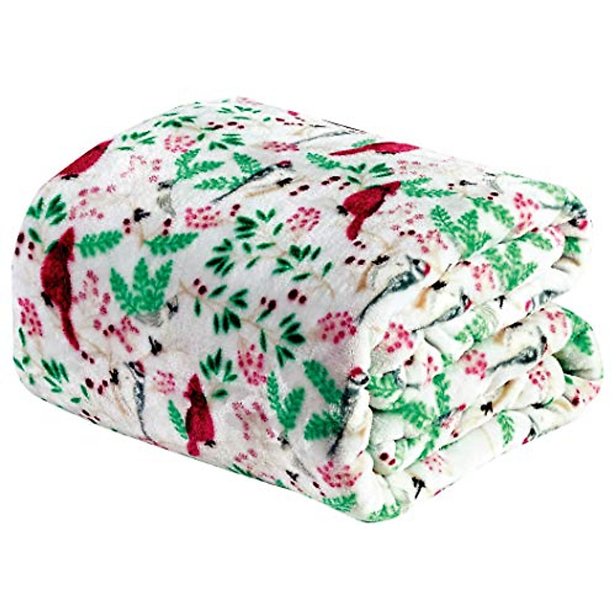 Valerian Luxury Velvet Super Soft Light Weight Blanket Prints Fleece Throw - All Year Round Home Decor, Fuzzy Warm and Cozy Throws, Couch and Gift, 50 x 60inch, Cardinal Bird