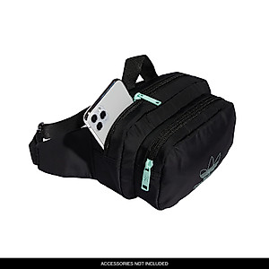 adidas Originals Sport Waist Pack/Travel and Festival Bag, Black/Clear Mint Green, One Size