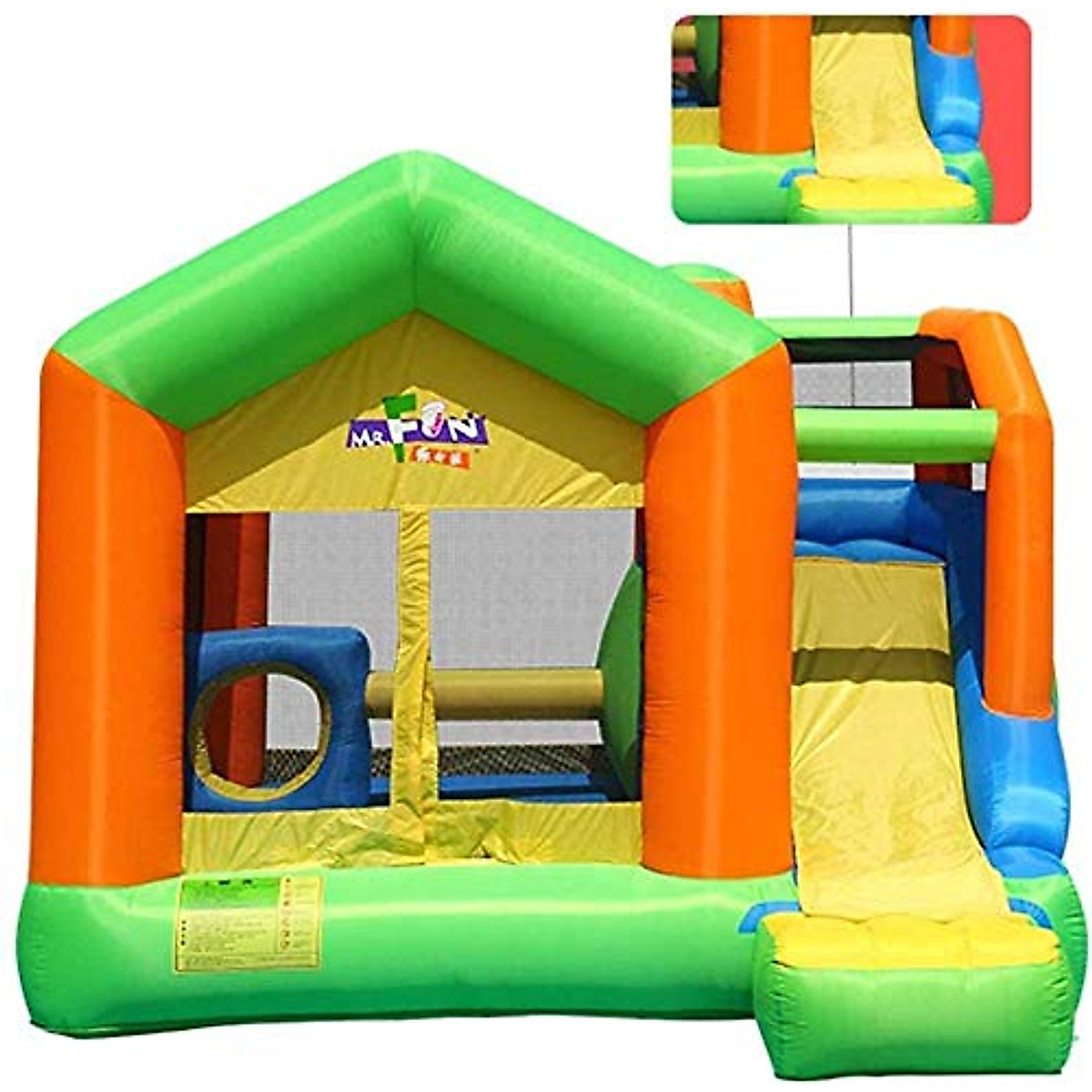 Inflatable Castle and Slide, Children Slide Outdoor Small Naughty Castle Home Trampoline/Square Playground Kids Playpen Colors