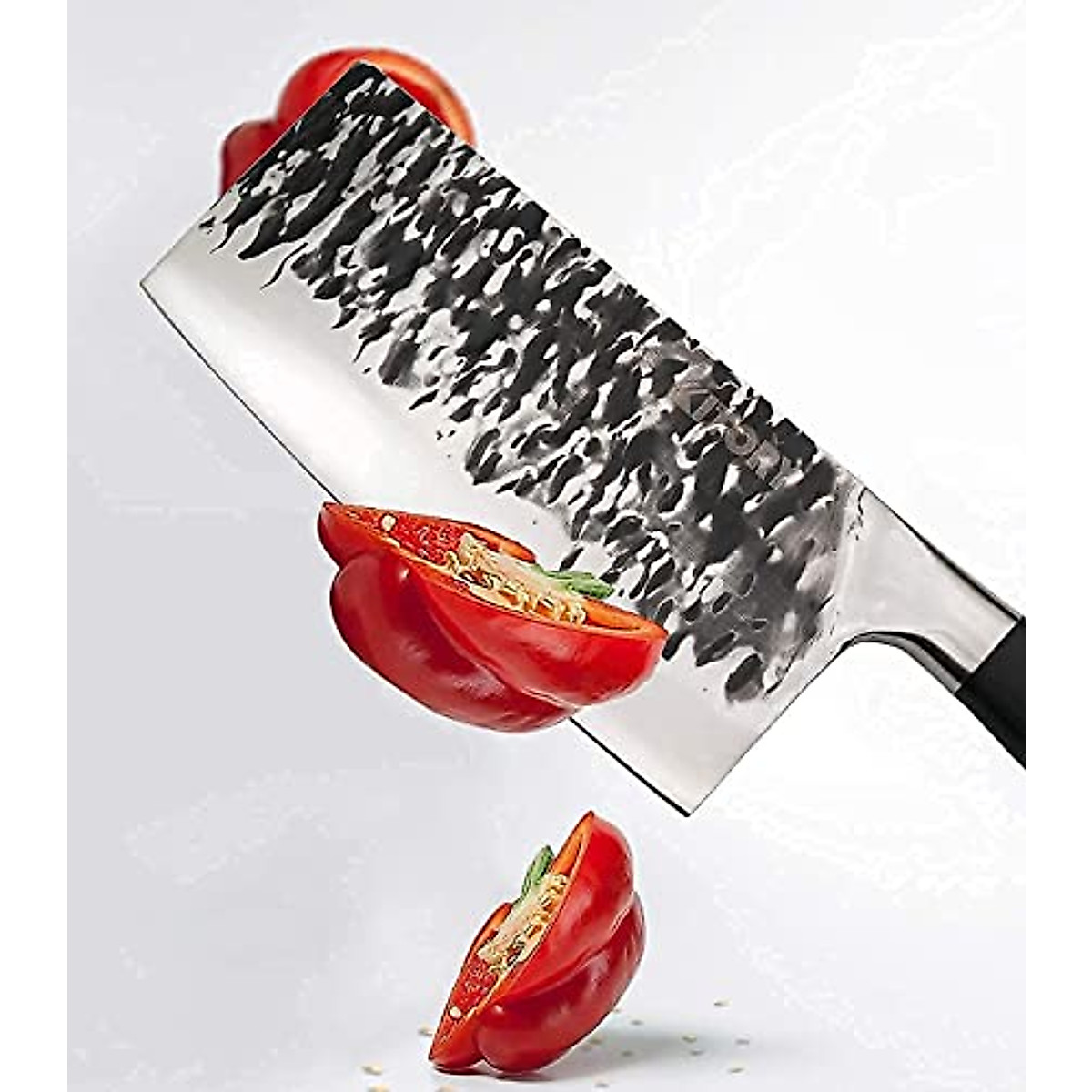 Kitory Meat Cleaver Heavy Duty Chinese Chefs Knife Forged Butcher Knife Handmade 8" Chopper Knife Traditional Kitchen Knife for Cutting Chopping Meats, Small Bones and Vegetables