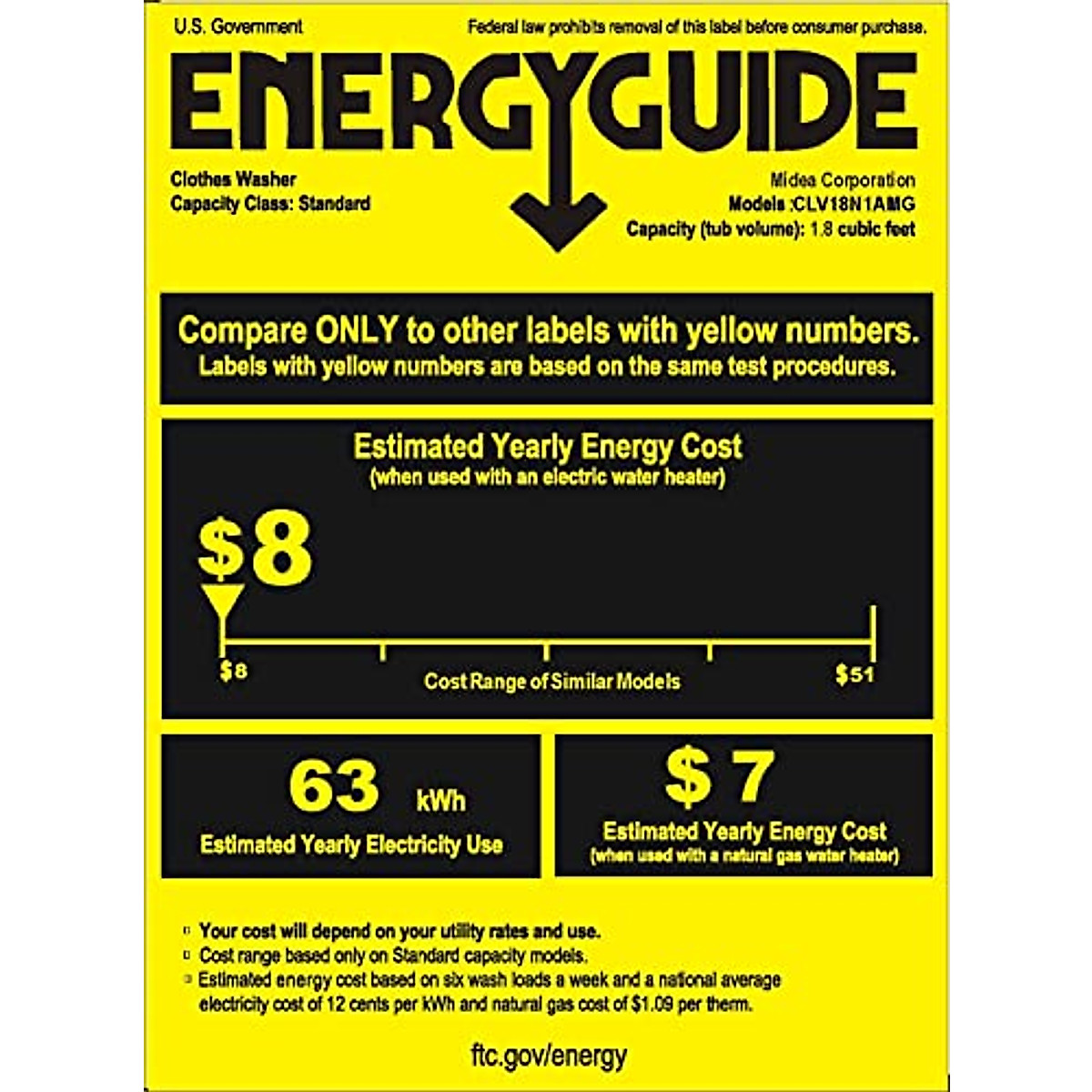 COMFEE’ Washing Machine 1.8 Cu.ft LED Portable Washing Machine and Washer Lavadora Portátil Compact Laundry, 8 Models, Environmentally Friendly, Child Lock for RV, Dorm, Apartment Magnetic Gray