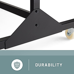 Safco Products Two-Tier Folding Chair Cart, 4199, Commercial Grade Steel, 84 Chair Capacity, Black,33.5"D x 64.5"W x 70.25"H