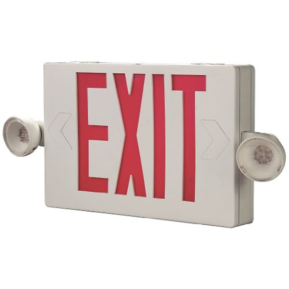 Cooper Lighting APC7R Self Powered Combination Exit Sign With LED Heads (2) LED White Housing Red Letter Sure-Lites