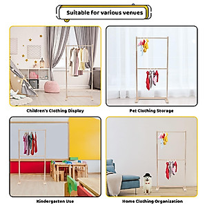 GDNTMU Dog Closet Garment Rack, Small Clothes Rack, Wood Pet Clothing Display Stand, Dog Garment Rack, Children's Clothes Organizer