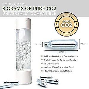 8 Gram CO2 Seltzer Water Cartridges 10PK for Portable Soda Water Bottle, Soda CO2 Chargers 10PCS