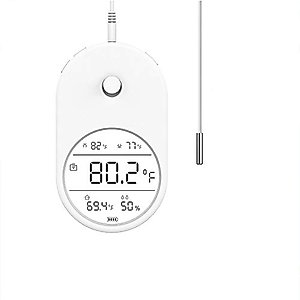 LCD Digital Aquarium Thermometer,Fish Tank Water Terrarium Temperature for Fish and Reptiles,Room Temperature,Indoor Humidity 3 in1(Fahrenheit)