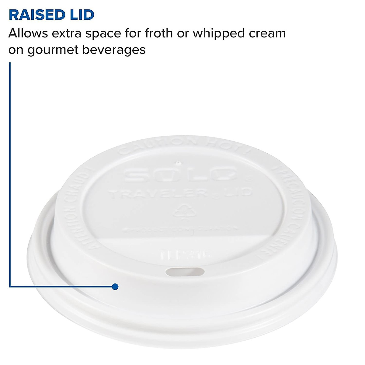 SOLO TLP316-0007 White Traveler Lid for SSP and Bare Paper Hot Cup - 2 Packs of 100 (200 Lids Total)