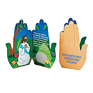 Fun Express Praying in The Garden Handprint Craft Kits - Makes 12 - Sunday School, VBS Crafts for Kids