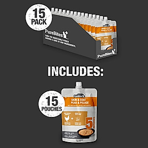 PureBites+ Skin & Coat Squeezables for Cats, only 5 Ingredients, case of 15