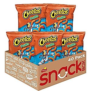 Cheetos Cheese Flavored Snacks, Puffs, 0.875 Ounce (Pack of 40)