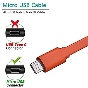 Charger Cord for JBL Speaker,Flat Micro USB Charging Power Supply Cable Cord Line for JBL Speaker Earphone Headphone Charge Replacement 3FT