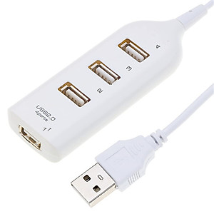 CUJUX Hi-Speed Hub Adapter USB Hub Mini USB 2.0 4-Port Splitter for PC Laptop Notebook Receiver Computer Peripherals Accessories (Color : White)
