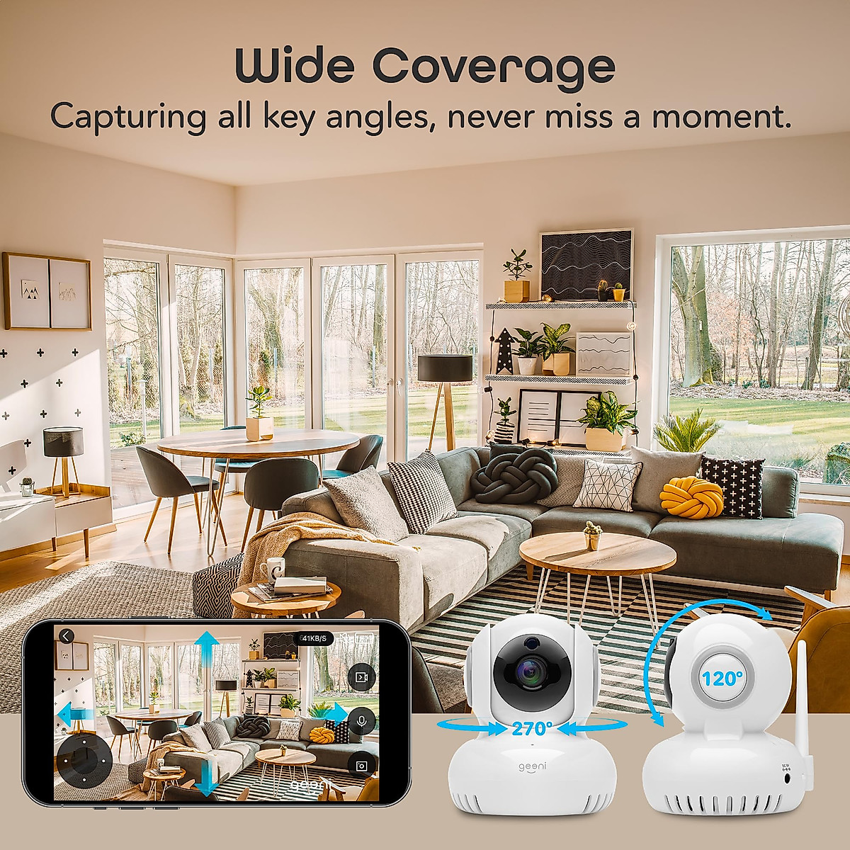 Geeni Sentinel 1080p Wireless Indoor Surveillance Camera – Smart Motion Detection, Night Vision, and Two-Way Audio | Alexa & Google Assistant Compatible Security Camera