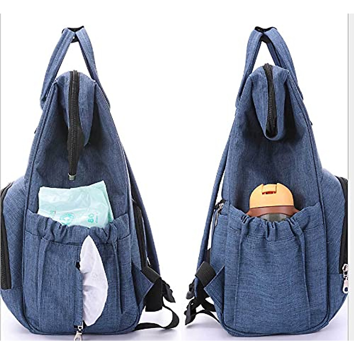 Diaper Bag Backpack, Japhet Multi-Function Waterproof Baby Bag for Boys Girls, Multifunctional Travel Diaper Backpack for Moms Dads, Large Capacity, Durable, Blue