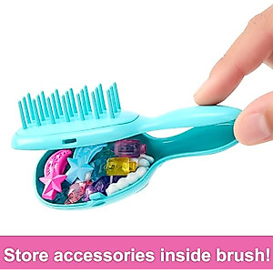 Barbie Doll Head for Hair Styling, Pastel Fantasy Hair with 20 Fairytale-Inspired Accessories Including Shimmer Stickers