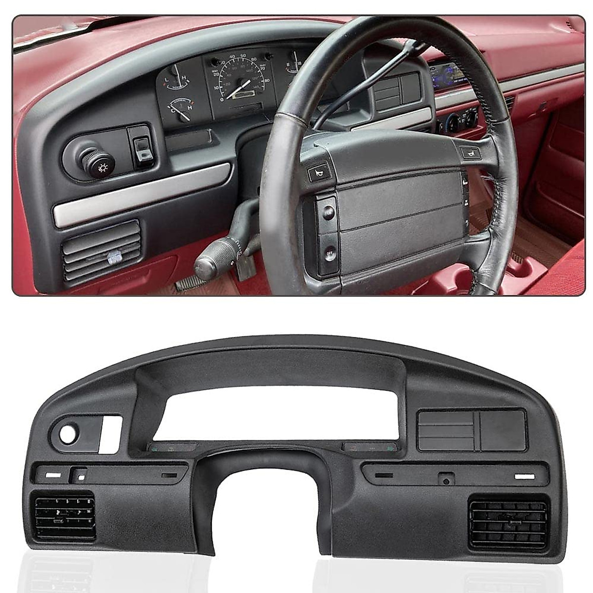 PIT66 Dash Panel Bezel Cover,Compatible with 1992-1997 Ford F150 F250 F350 Dash Cover