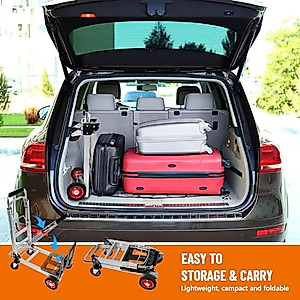 Heavy Duty Cargo Trolley 4 Wheels Express Trolley Grocery Shopping Cart Multi-Function Push Truck for Easy Transportation,Can Hold 440 Lbs