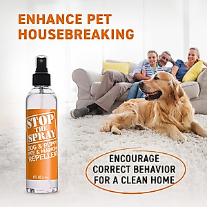 EBPP Stop the Spray - Dog & Puppy Pee Marking Repellent - Pet Training Spray - Puppy Potty Training Spray for Dogs - Dog Pee Stopper - Pee Deterrent for Dogs - No Marking Spray for Dogs Indoor 8oz