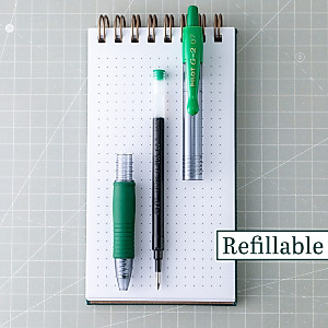 PILOT G2 Premium Refillable and Retractable Rolling Ball Gel Pens, Fine Point, Black/Blue/Red/Green/Purple Inks, 5-Pack (31079)