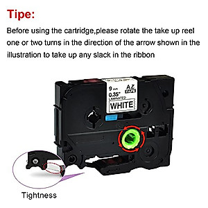 GREENCYCLE 3 PK Black on White Label Tape Compatible for Brother TZe-221 TZ 221 TZe221 TZe 221 Ptouch 9mm 8m 26.2ft PT1130 PT1160 PT1170 PT1700 PT1750 PT1760 PT530 PT550