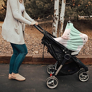 Cute Farmhouse Pig Oil Painting Baby Car Seat Covers Breastfeeding Cover 26" x 27.6", Cute Farm Animal Mint Green Nursing Breastfeeding Covers for Shopping Cart, High Chair, Stroller Covers