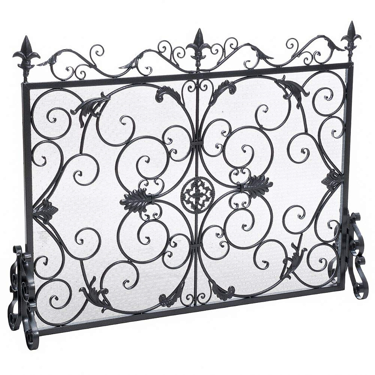 Christopher Knight Home Wilmington Fireplace Screen, Silver Flower On Black