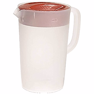 Rubbermaid Pitcher Classic 1 Gallon Clear Base, Red Lid