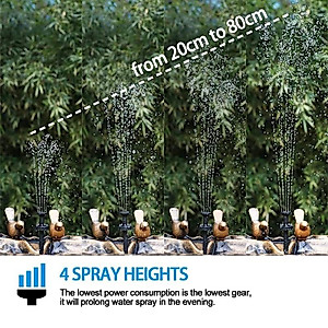 LUKEO Fountain Pump Solar Fountain Pump 5 LED Lights 3.6W Solar Fountain Water Pump Flow 200L/H With 5 Fountain Style For Pool