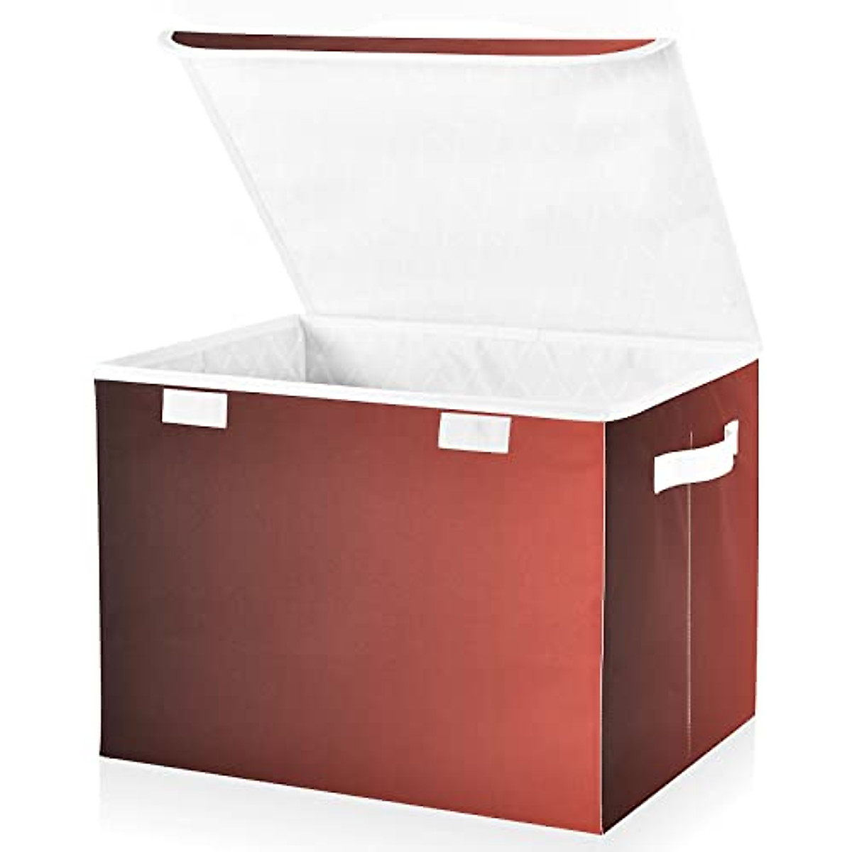 innewgogo Black Red Gradient Storage Bins with Lids for Organizing Foldable Storage Box With Lid with Handles Oxford Cloth Storage Cube Box for Toys