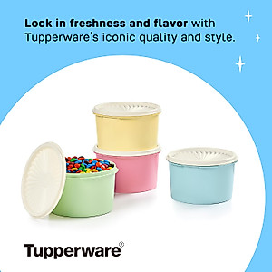 Tupperware Heritage Collection 8 Piece Food Storage Canister Set in Vintage Colors - Dishwasher Safe & BPA Free - (4 Containers + 4 Lids)