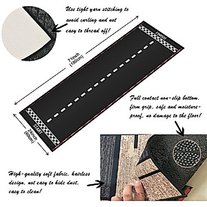 Area Runner Rug 2x6 Ft Race Track with Start and Finish line Car or Karting Road Racing top Non Skid Floor Mat for Living Room Kids Room Bedroom Kitchen Floor Hallways Carpet Throw Rugs
