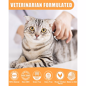 Cat Melatonin | 60ML Melatonin for Cats Supports Falling Asleep | Cat Melatonin Drop | Cat Sleep Aid | Cat Calming | Cat Anxiety Relief | Stress Relief for Cats | 2 fl oz, Roast Chicken Flavor