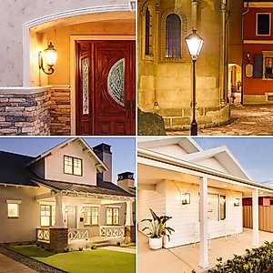Torkase Outdoor Dusk to Dawn Light Bulbs, No Timer Required, 13W(100W Equivalent), 3000K Warm White, E26 A19 Automatic Sensor LED Bulb, Built-in Photocell Detector for Boundary Garage Patio, 2 Pack