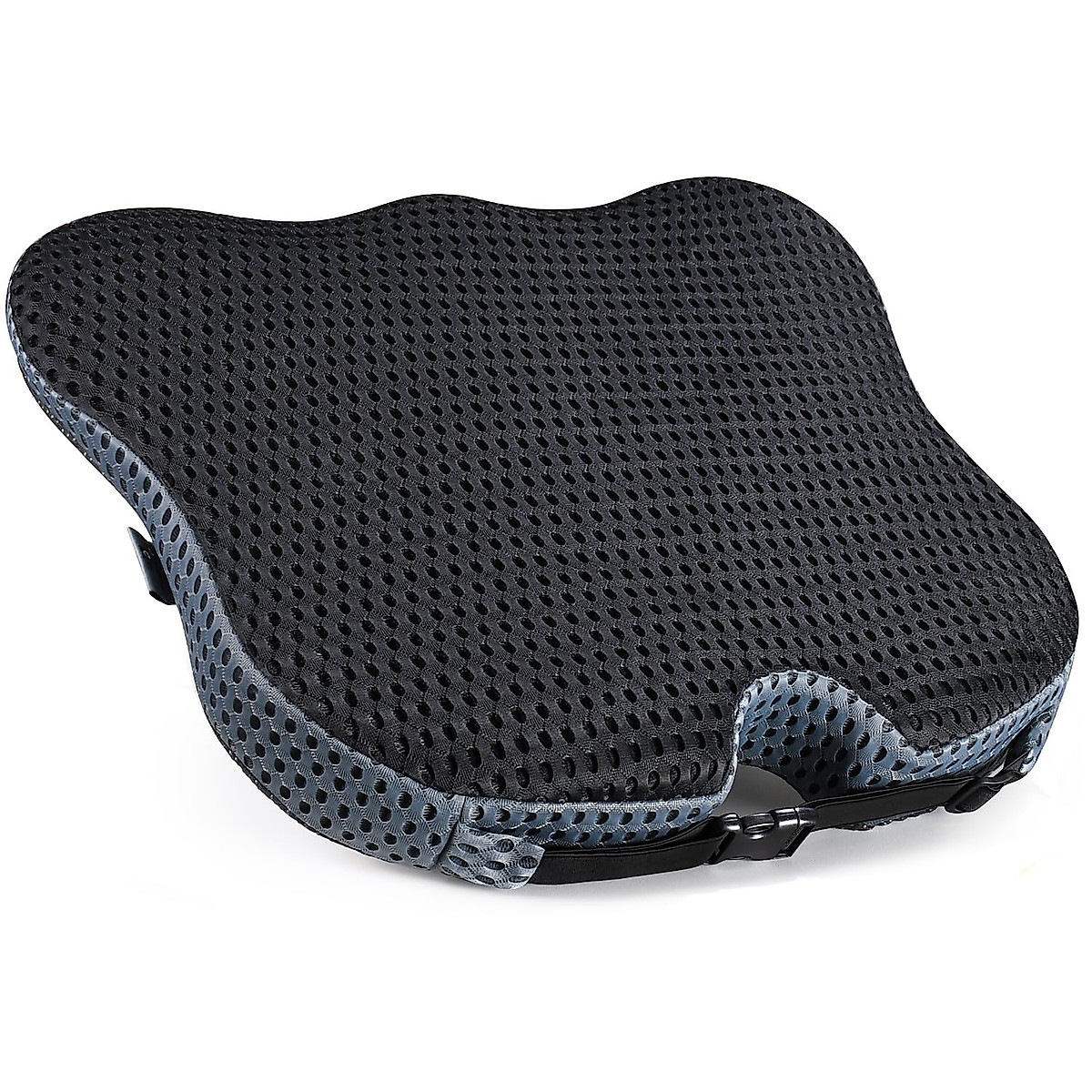 Wedge Car Seat Cushion for Driving Broaden Vision by Raised Back- Soft Dense Memory Foam Car Seat Cushion for Car Seat Driver/Passenger Offer Comfort and Relief for Sciatica,Hip,and Coccyx Pain(Black)