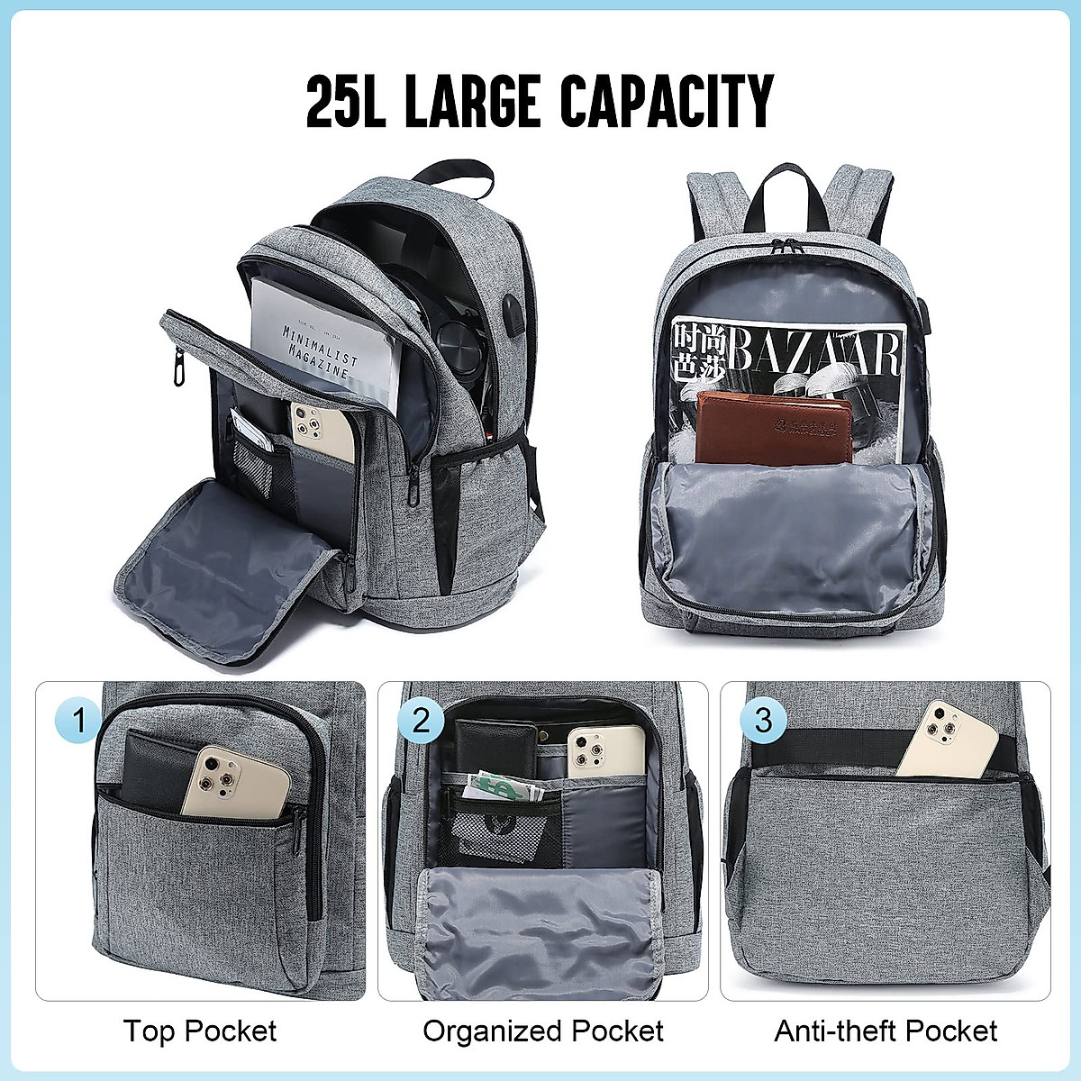 LOVEVOOK Laptop Backpack for Women Quilted Fashion Travel Backpack Purse Airline Approved 15.6 Inch Large Teacher Nurse Bag with Dual Computer Compartment for Work Business College