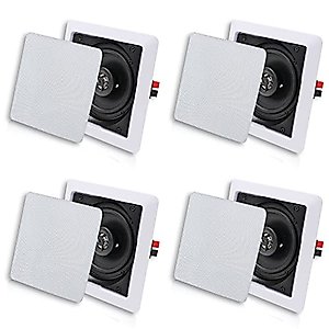 Herdio Bluetooth Ceiling Speakers, 320W 5.25 Inch Flush Mount in Wall Speakers Surround Sound System, Perfect for Home Theater, TV, Bathroom, White, 2 Pairs