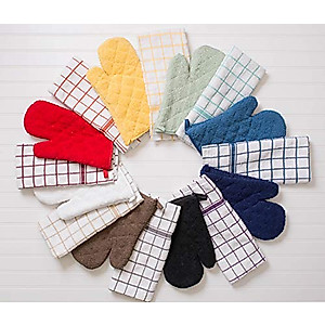 DII Basic Terry Collection Windowpane Dishcloth Set, 12x12, Gray, 6 Piece