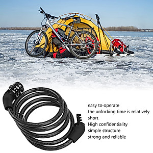 BuyWeek Bike Lock Cable, 4 Digit Bicycle Combination Lock Prevent Theft Bicycle Safety Lock for Mountain Bike Road Bike