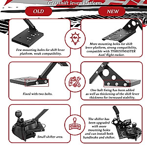 Supllueer Racing Shifter Mounting Bracket Fit for Our Steering Wheel Stand, Gear Lever Mount Accessorie with Mounting Bolts,Supports Simultaneous Installation of Shifter and Handbrake