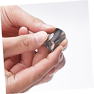 OKUMEYR 4pcs Thumb Protector Peeling Finger Guard Finger Guard Slicing Chef Finger Protector Finger Cutting Guard Finger Cutting Protector Finger Protectors Stainless Knife Guard Anti-cut