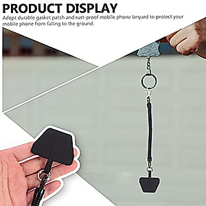 Mikikit Outdoor Smartphone Tether Anti- Lanyards Patch Stretch Smartphones Black Drop Elastic Coiled Safety All Riding Mobile Fall Cell Crossbody Neck Anti Skiing System Lasso with