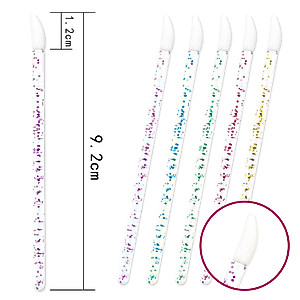 300PCS Glitter Crystal Lip Brush, Disposable Crystal Lip Brushes Tool Kits Lip Gloss Applicators Make Up Lipstick Gloss Wands Makeup Applicators Brushes Applicator tool Makeup Beauty Tool Kits 1