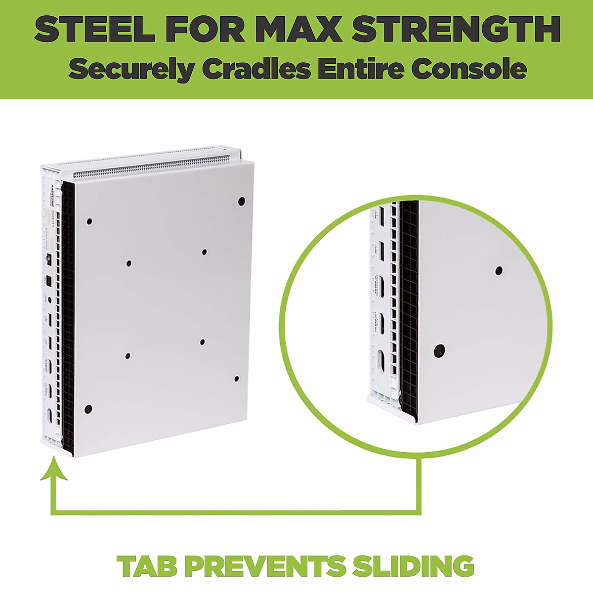 HIDEit Mounts X1X Wall Mount for Xbox One X - Made in USA White Steel Mount for Xbox One X White to Safely Store Your Xbox One X Near or Behind TV