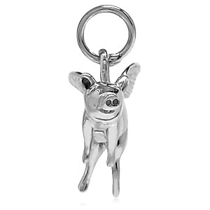 Silvershake 925 Sterling Silver When Pigs Fly Charm Pendant