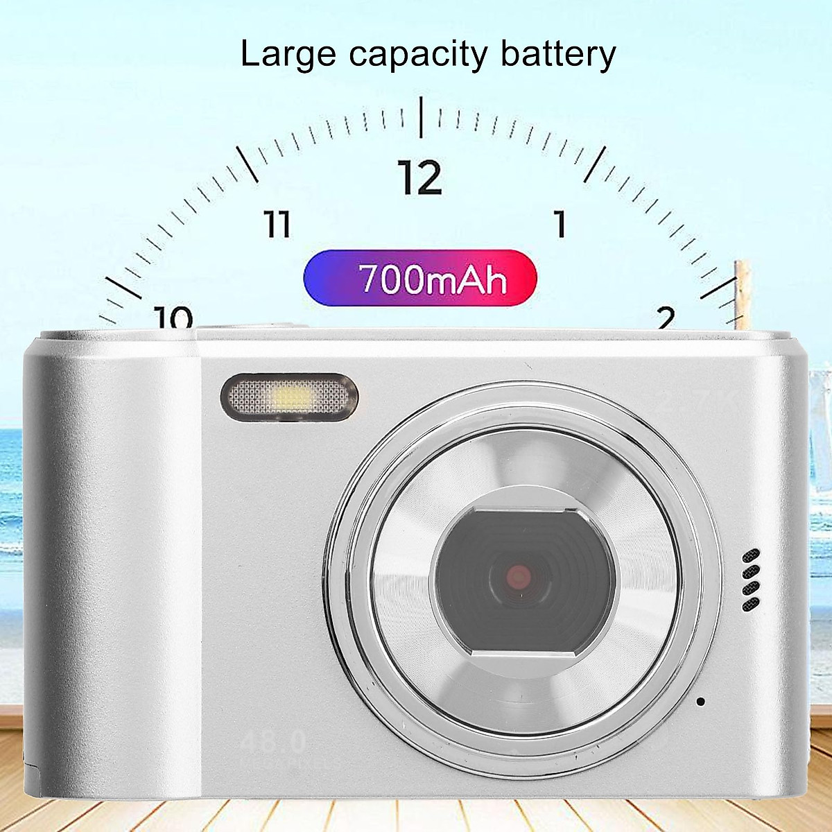Portable Digital Camera, 44MP 1080P 16X Zoom HD Auto Focus Mini Camcoder, 700mAh Vlogging Camera Travel Video Camera, for Seniors Students Kids